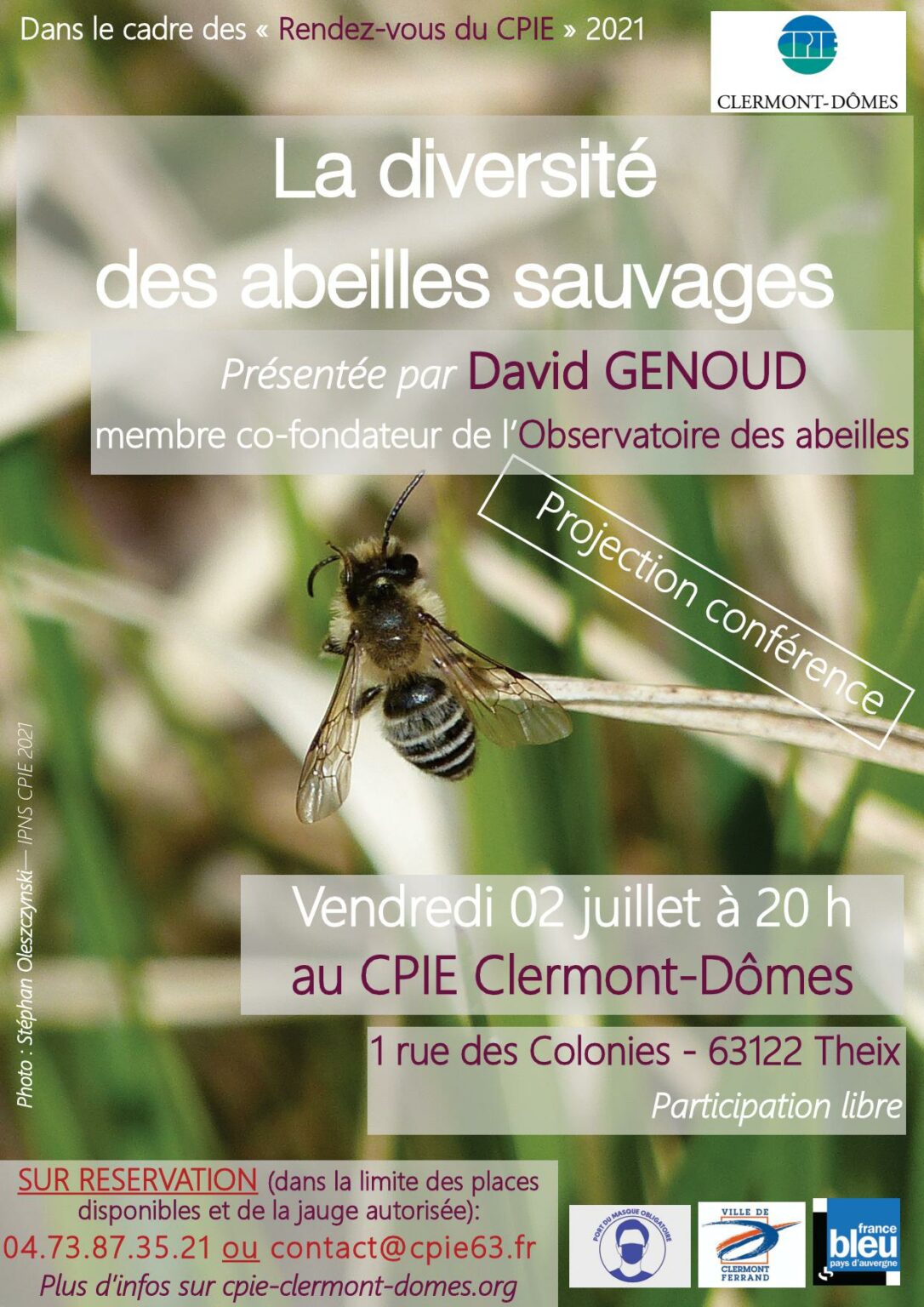 La diversité des abeilles, une conférence de David GENOUD, le 02 ...